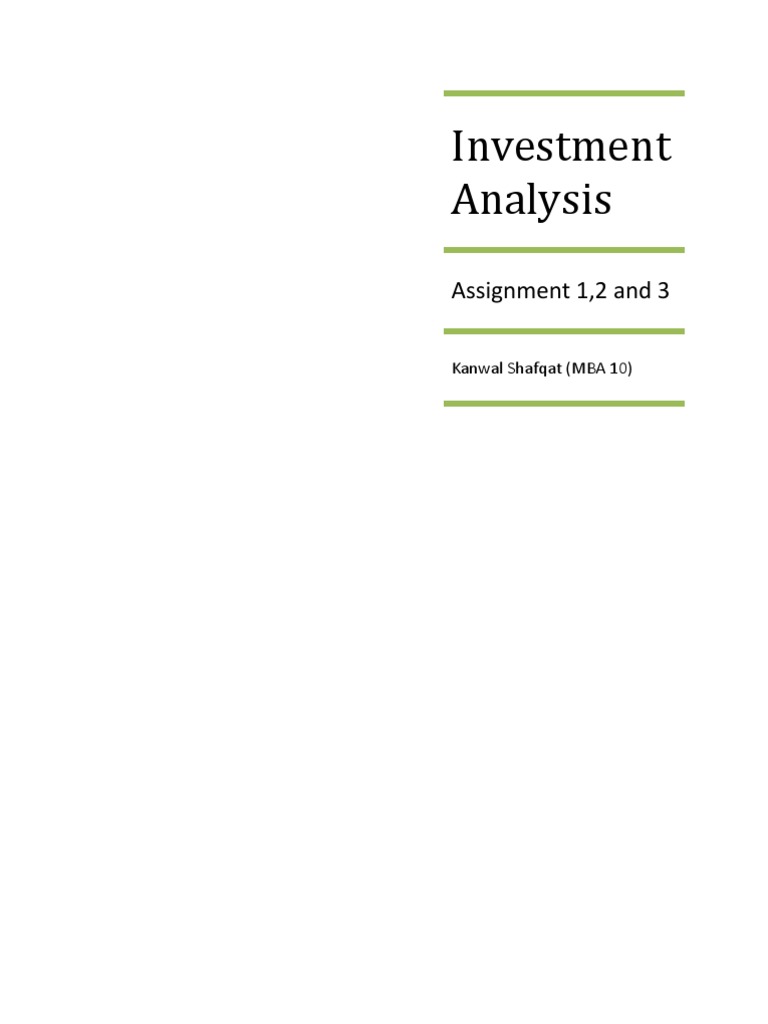 Investment Analysis Assignment | PDF | Errors And Residuals | Econometrics