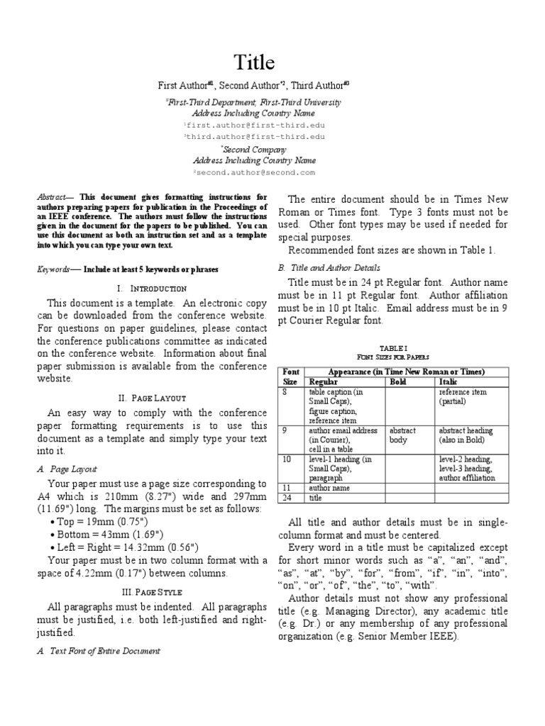 Research Paper Template | PDF | Typefaces | Times New Roman