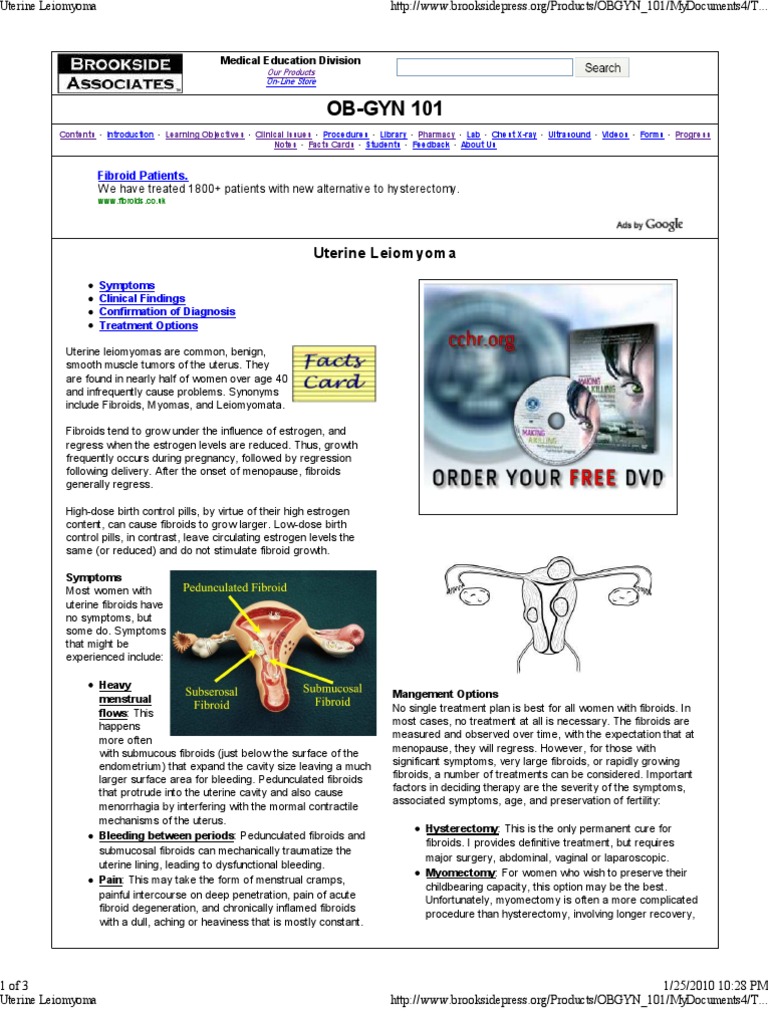 OB-GYN 101: Uterine Leiomyoma | PDF | Medical Specialties | Gynaecology