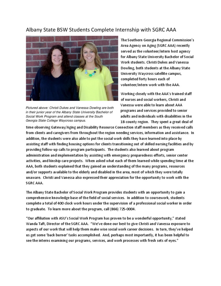 BSW Students Intern | PDF | Internship | Job Hunting