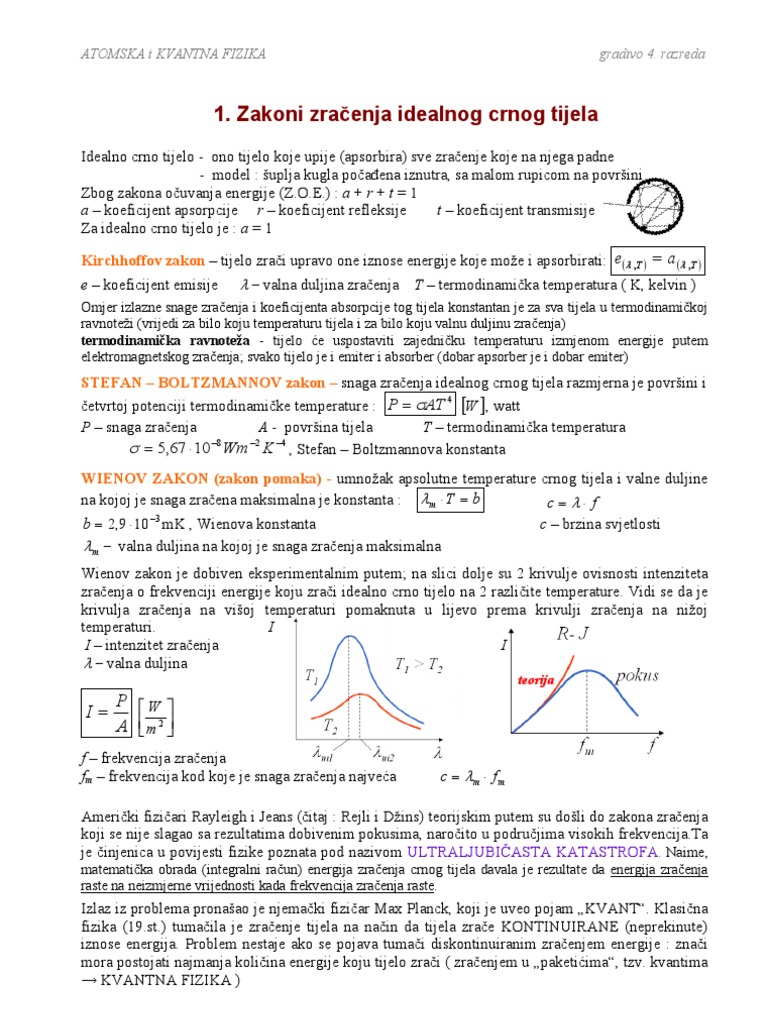 ATOMSKA-kvantna - Fizika - Skripte | PDF