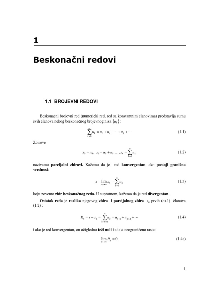 Beskonacni Redovi | PDF