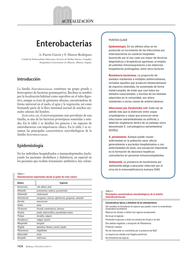 Enterobacterias Medicine2010 | PDF | Escherichia coli | Salmonela