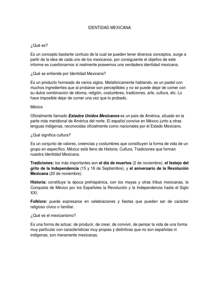 Reflexiones sobre la Identidad Mexicana | PDF | México | Gente indígena