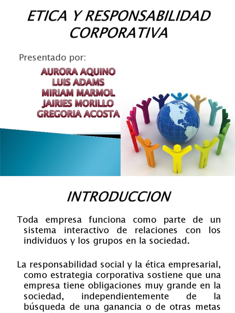 Etica y Responsabilidad Corporativa | PDF | Responsabilidad social ...