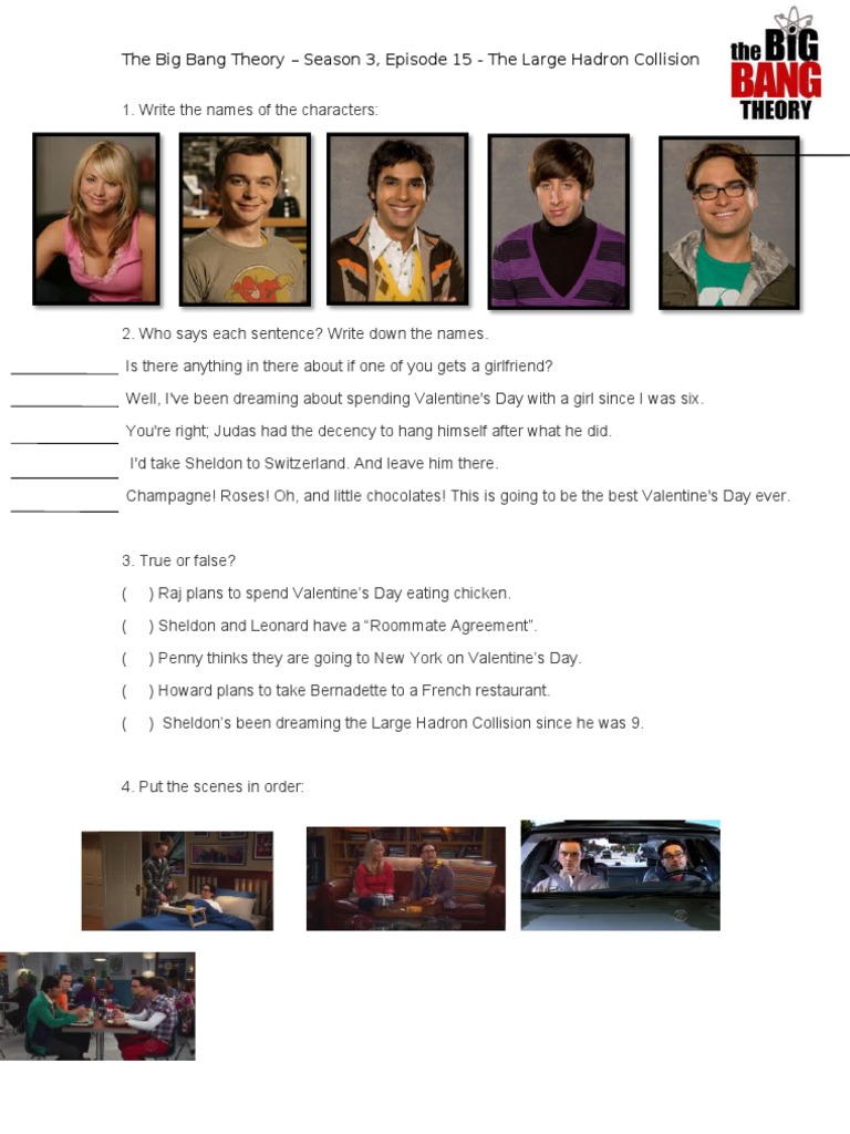 The Big Bang Theory Activity s3 E15 | PDF