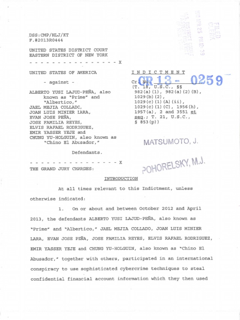 ATM Hack Indictment | PDF