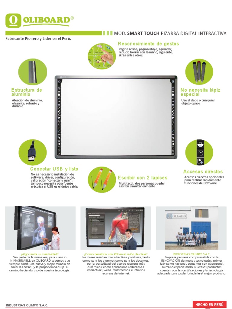 Catalogo Oliboard Smart Touch | PDF | Pantalla táctil | Informática