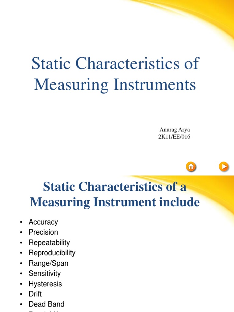 Static Characteristics of Measuring Instruments | PDF | Signal To Noise ...
