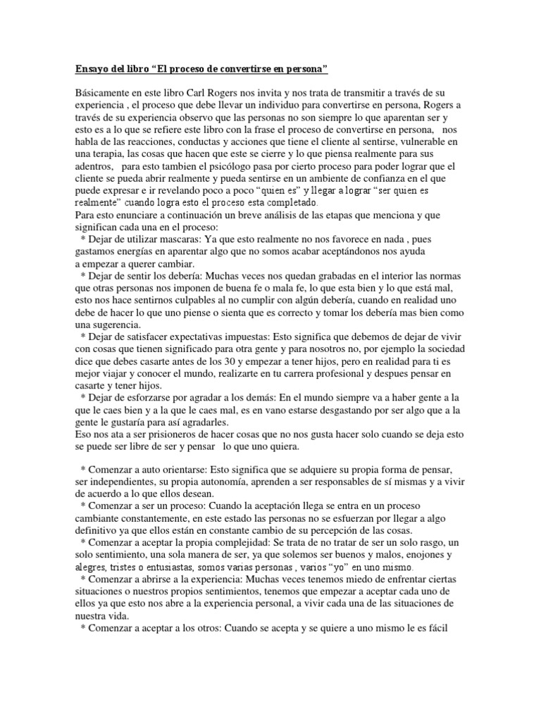 El Proceso de Convertirse en Persona | PDF | Metafísica de la mente ...