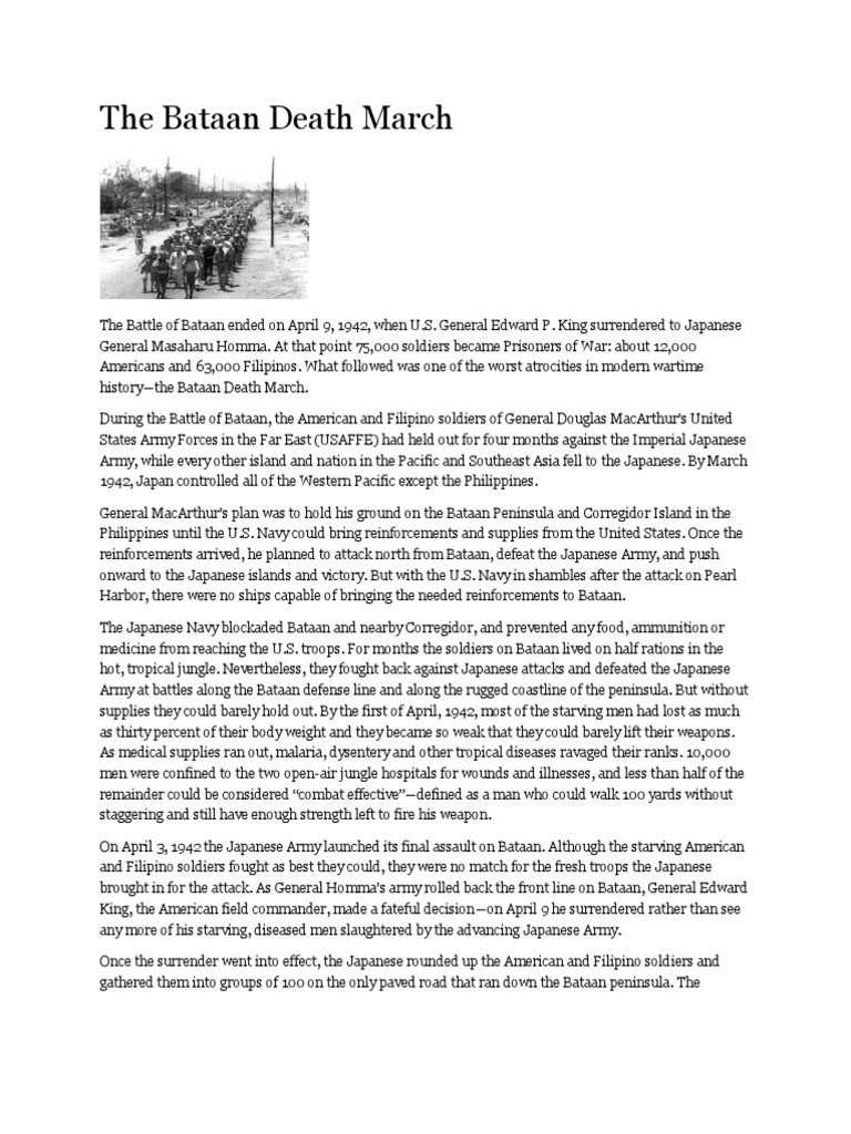 The Bataan Death March | PDF | Corregidor | Chronology Of War
