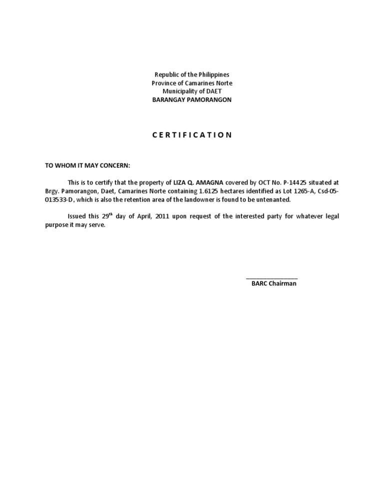 BARC Certification | PDF | Land Reform | Agrarianism