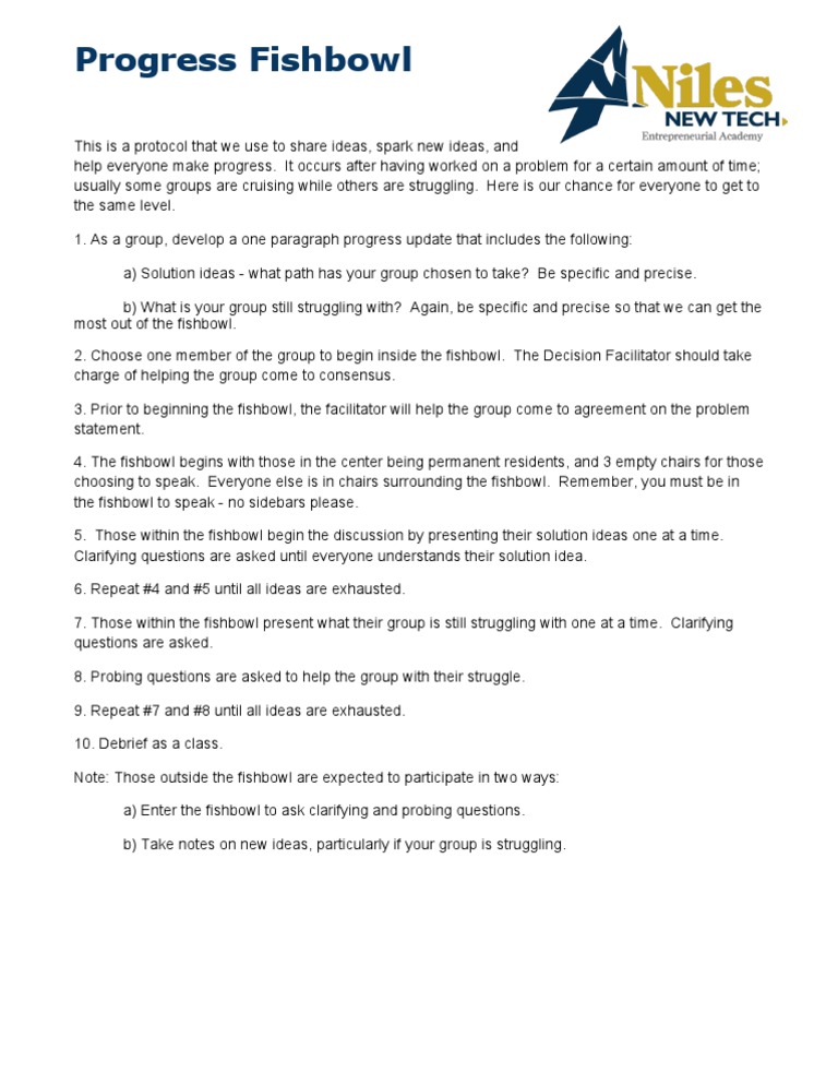 Progress Fishbowl Protocol | PDF