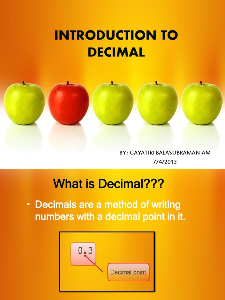 Introduction To Decimals | PDF