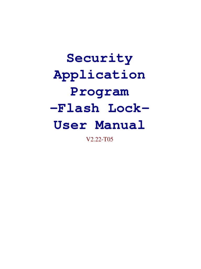Manual FlashLock V222 T05 English | PDF | Flash Memory | Password