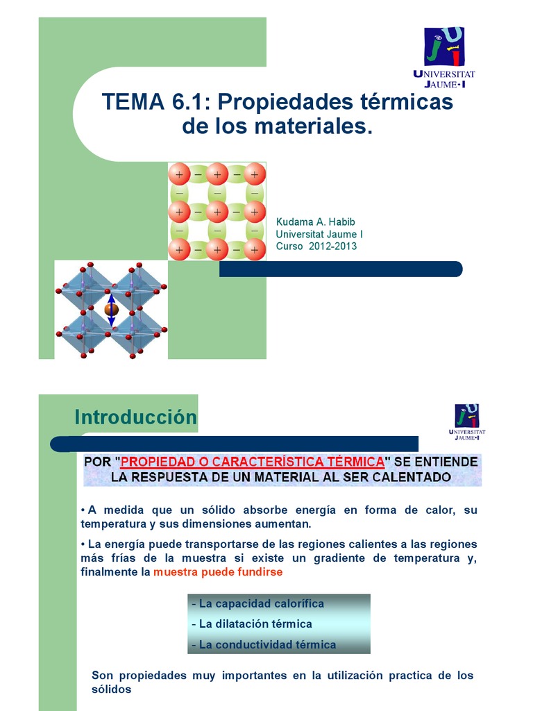 Propiedades Térmicas de Los Materiales | PDF | Capacidad calorífica ...