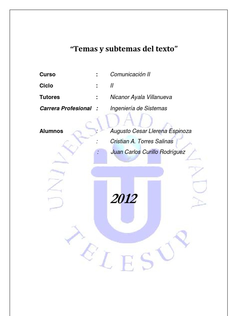 Ejemplos de temas y subtemas en textos | PDF | Semiótica | Science