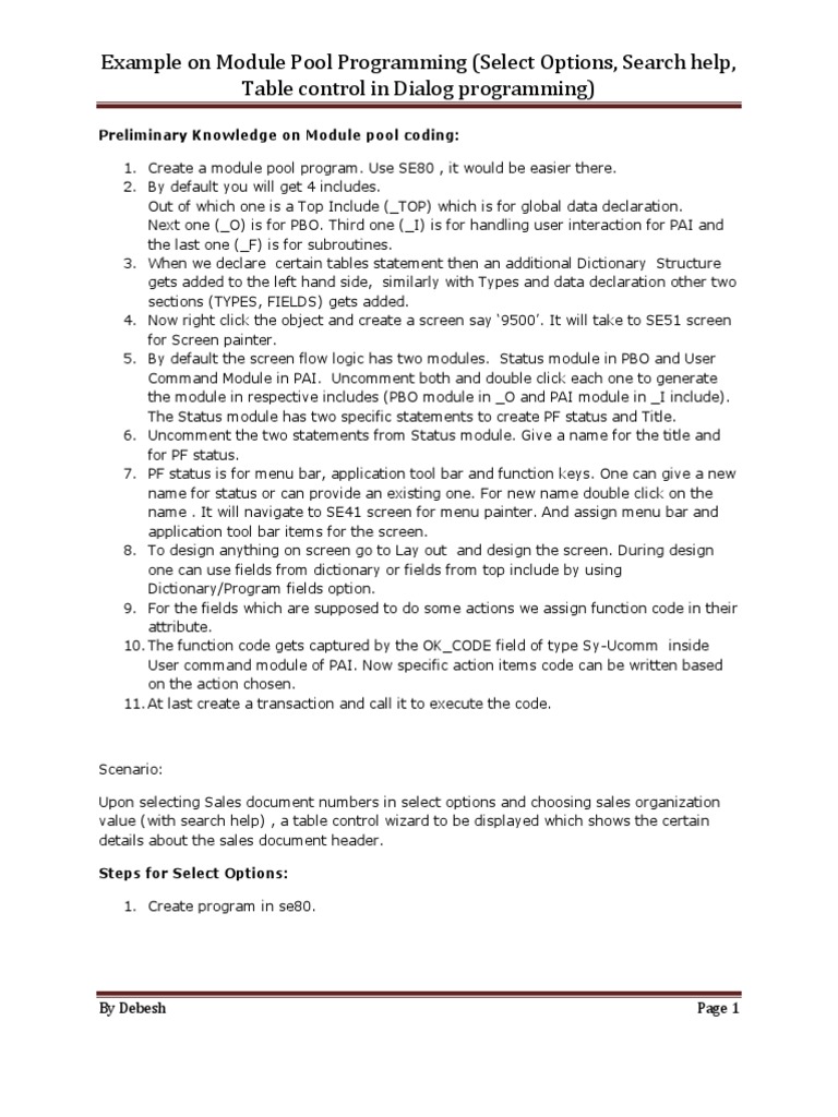 Module Pool Programming | PDF | Modular Programming | Subroutine