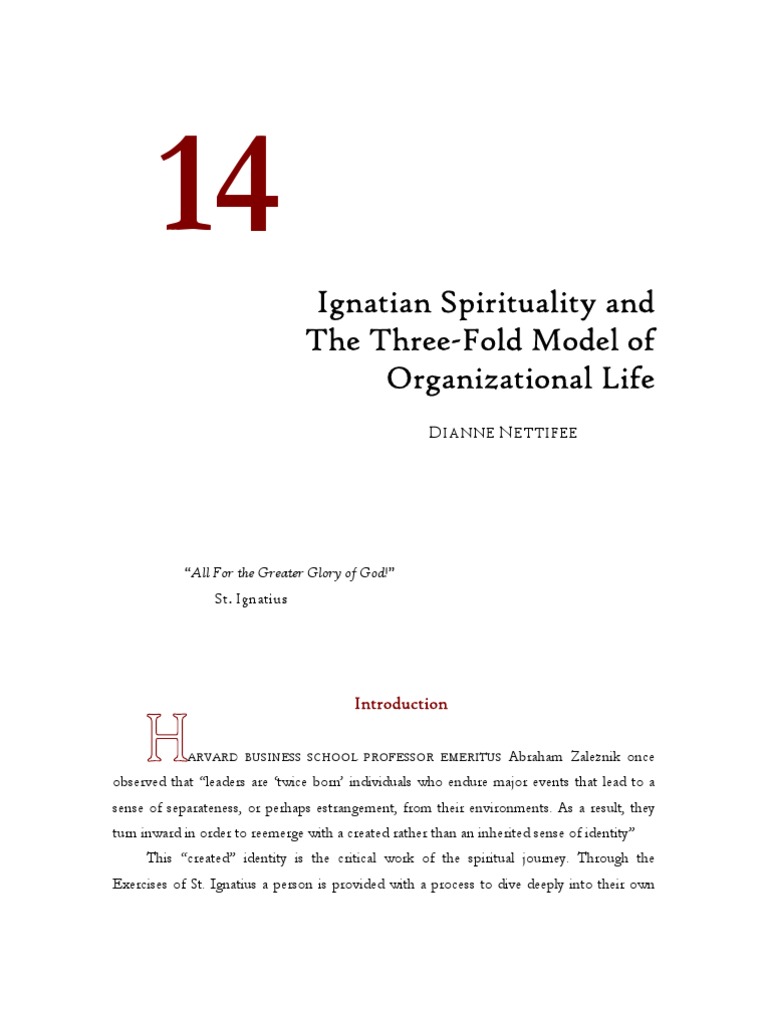 Ignatian Spirituality and The Three-Fold Model of Organizational Life ...