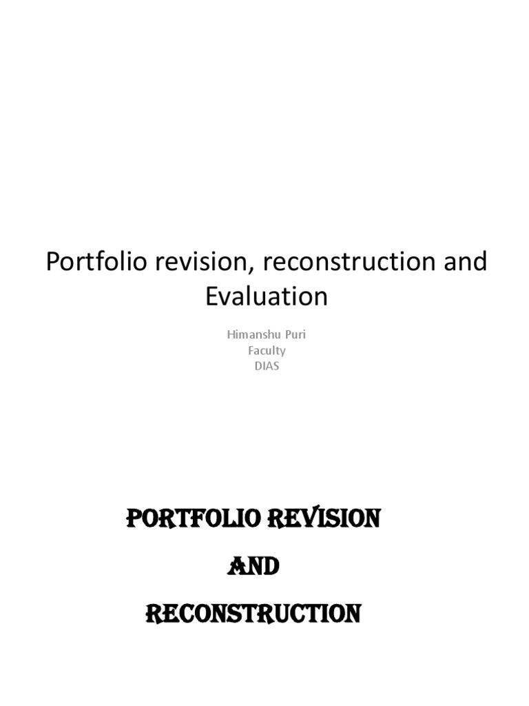 Portfolio Revision and Evaluation | PDF | Beta (Finance) | Financial ...