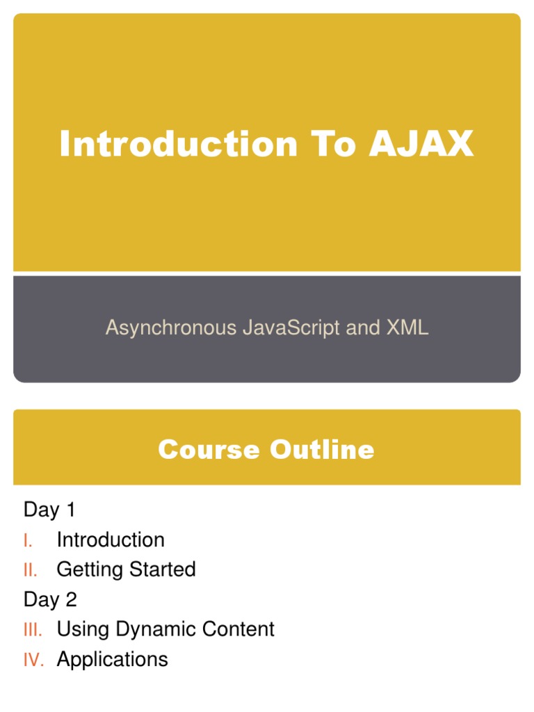Introduction To AJAX | PDF | Ajax (Programming) | Dynamic Web Page