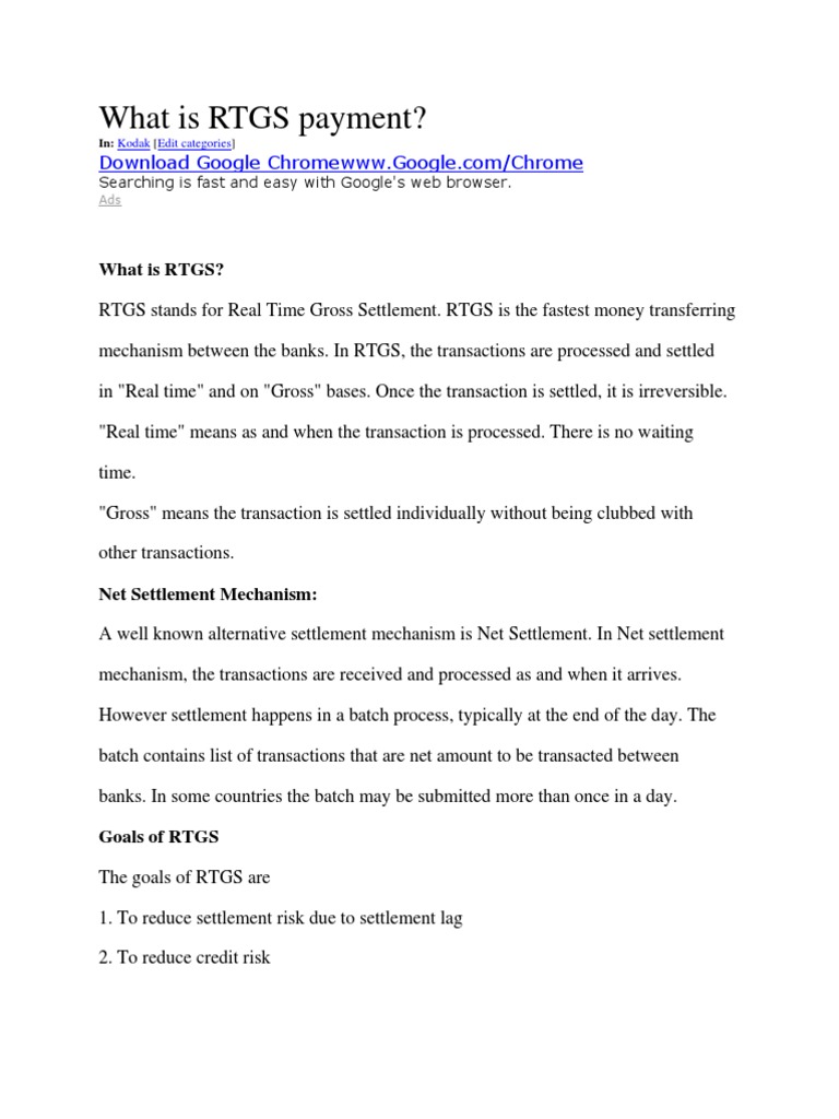 What Is RTGS Payment | Download Free PDF | Financial Transaction ...