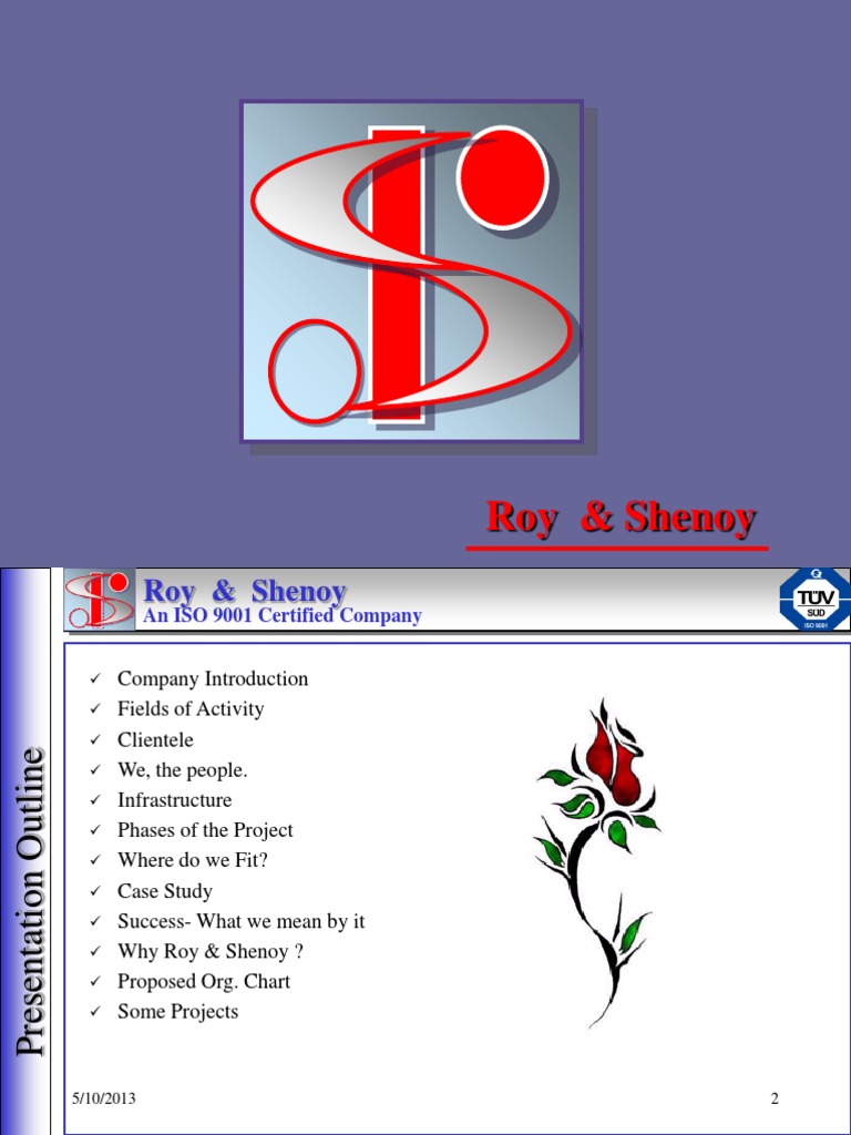 Roy&Shenoy - Company Profile | PDF | Project Management | Iso 9000
