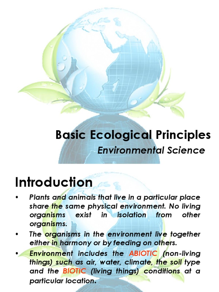 Basic Ecological Concepts and Principles | PDF | Ecology | Ecosystem