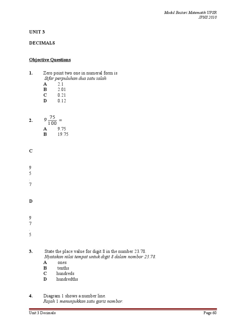 Unit 3 Decimals | PDF | Fraction (Mathematics) | Numbers