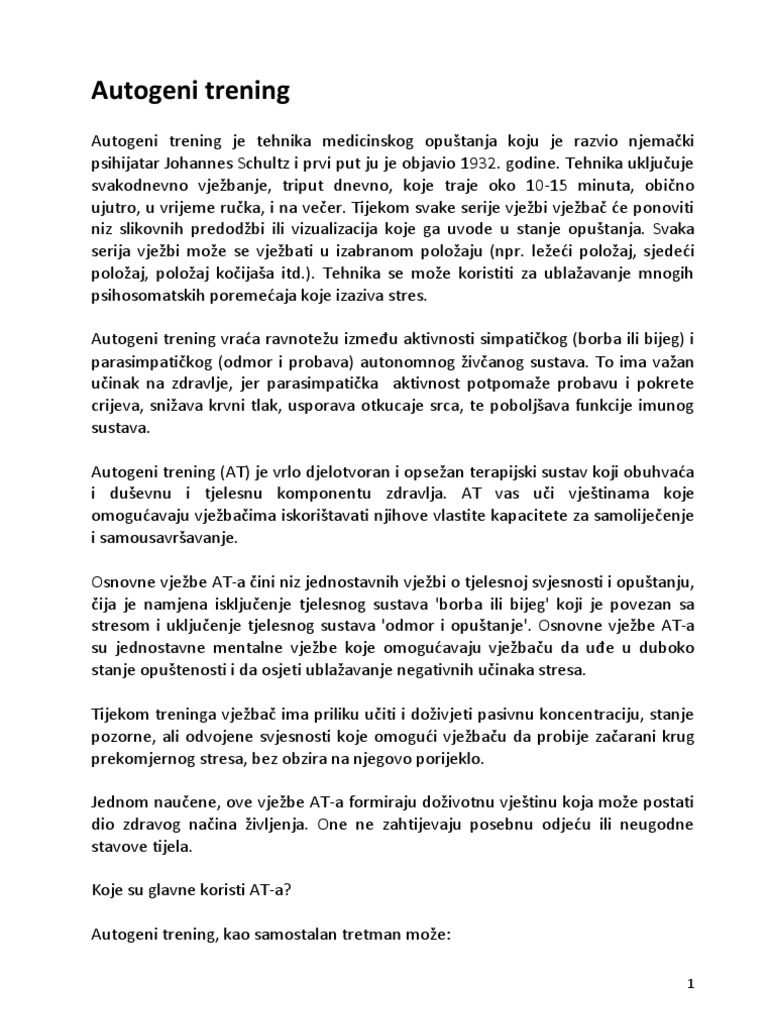 Autogeni Trening PDF | PDF