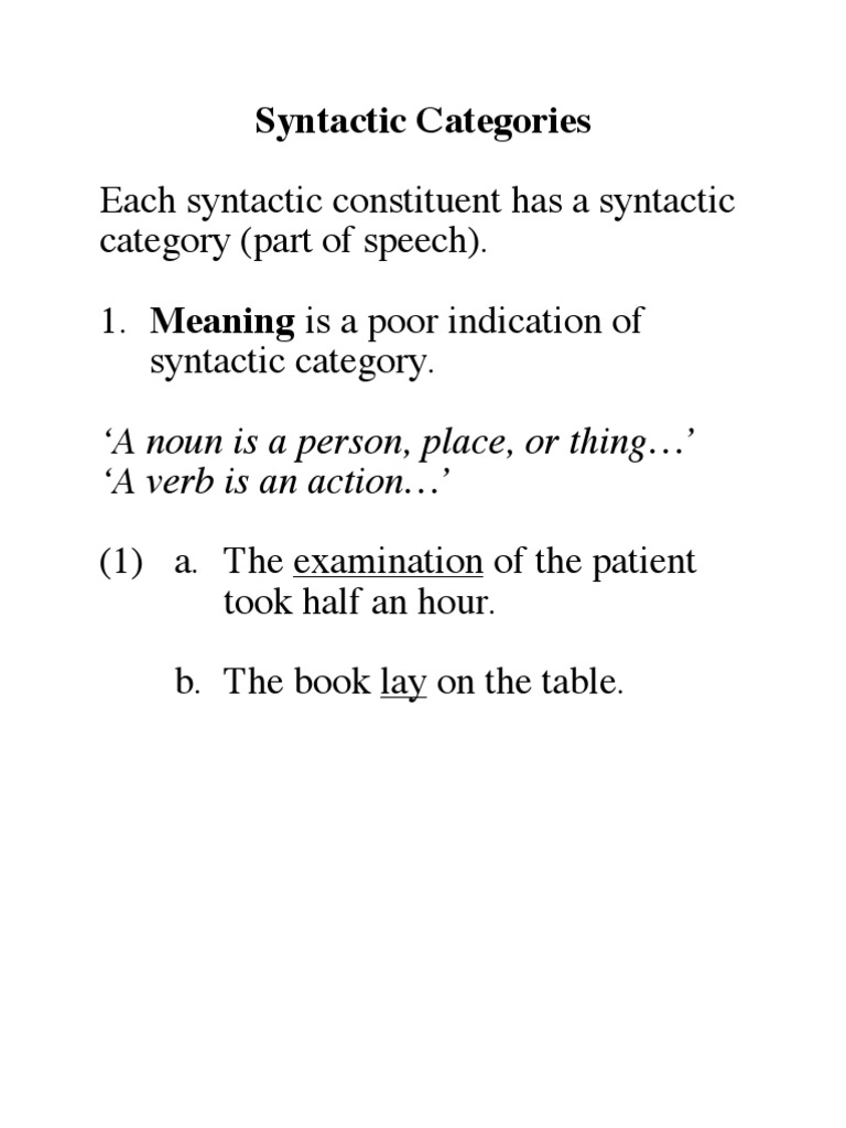 Syntactic Categories | PDF | Phrase | Syntax