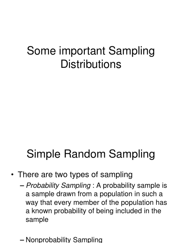 Some Important Sampling Distributions | PDF | Mean | Normal Distribution