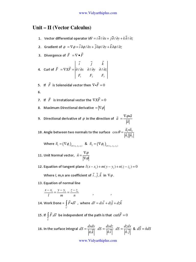 Vector Calculus: Theorems and Operators | PDF | Computers