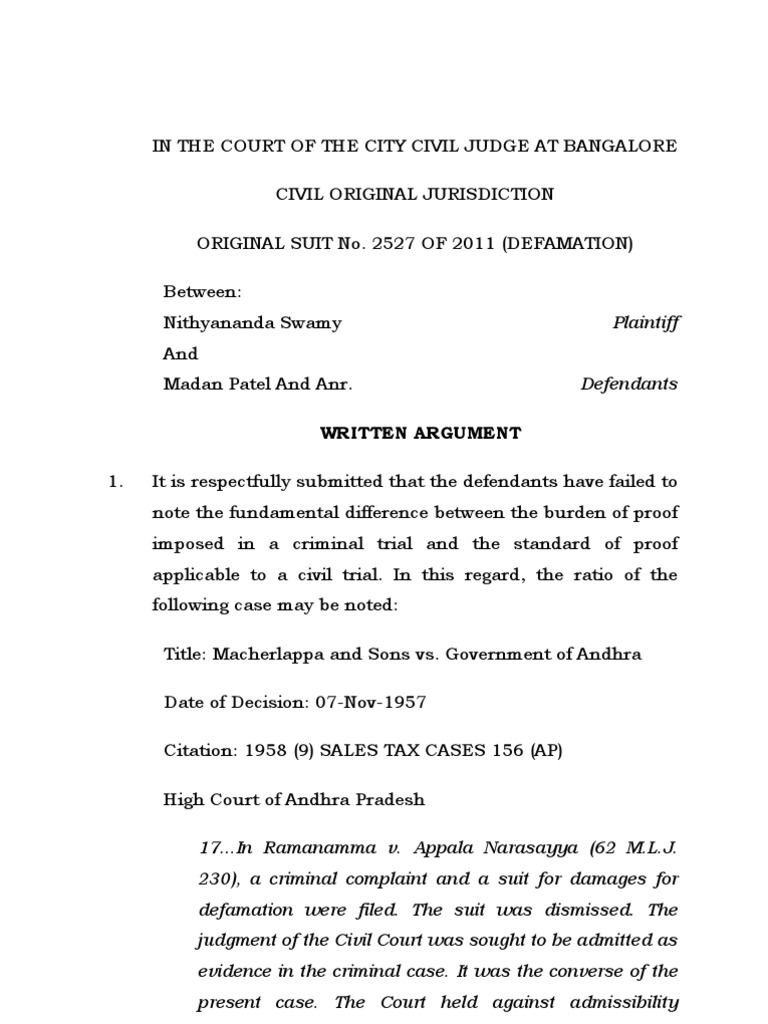 Final Written Argument Seeking Complete Restraint On Release of ...