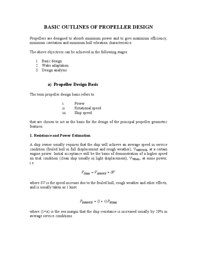 Boat Propeller Basic Design Outlines | PDF | Propeller | Ships