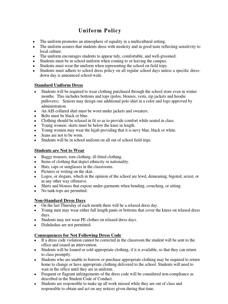 Uniform Policy | Sweater | Clothing | Free 30-day Trial | Scribd