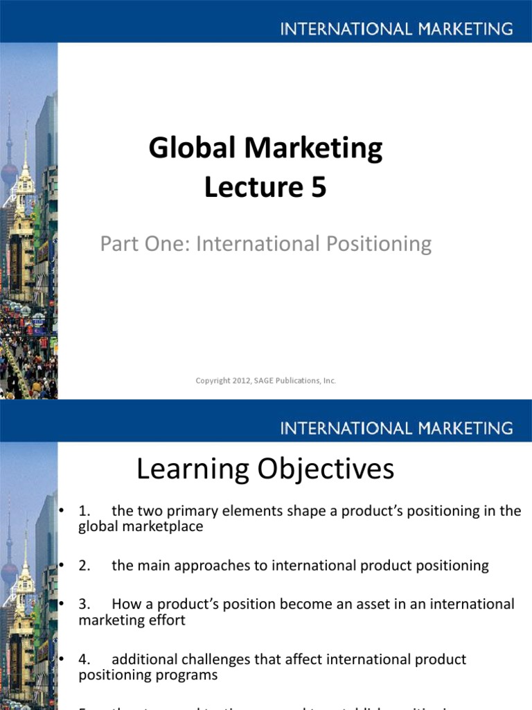 Global Marketing: Part One: International Positioning | PDF | Sampling ...