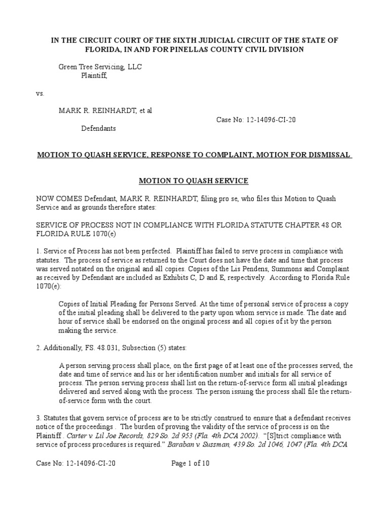 Response To Complaint | PDF | Service Of Process | Wisconsin Circuit Courts
