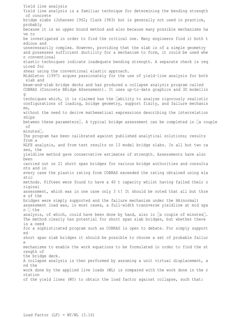 Yield Line Analysis | PDF | Strength Of Materials | Yield (Engineering)