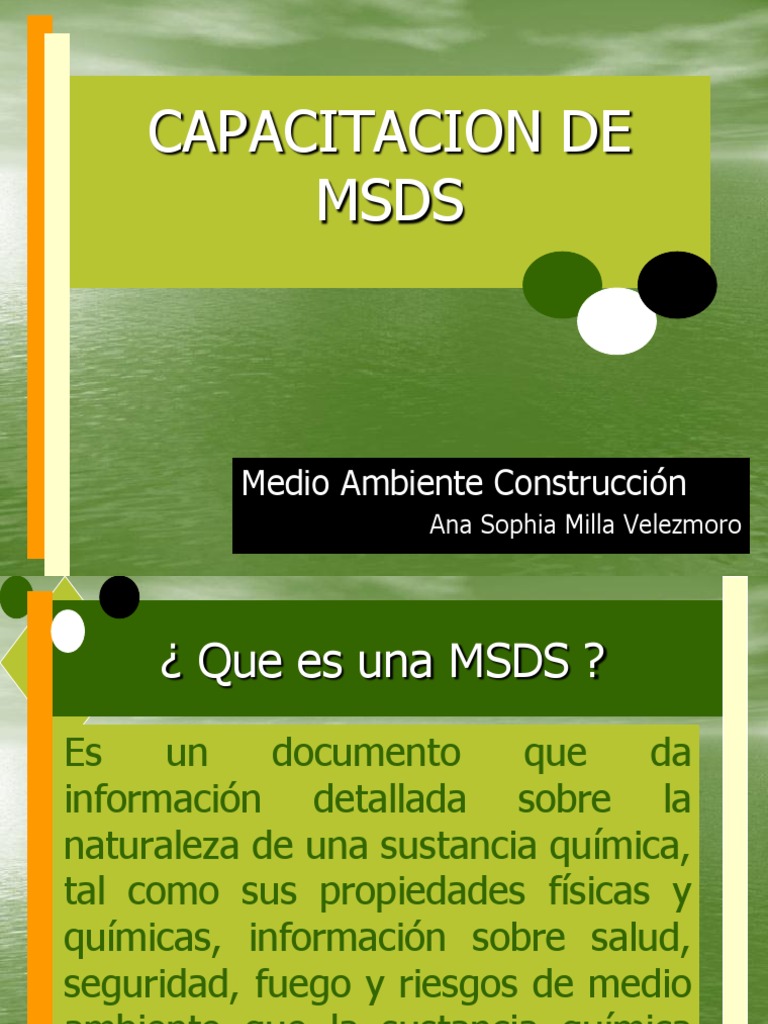 ¿Qué es una MSDS y su importancia? | PDF