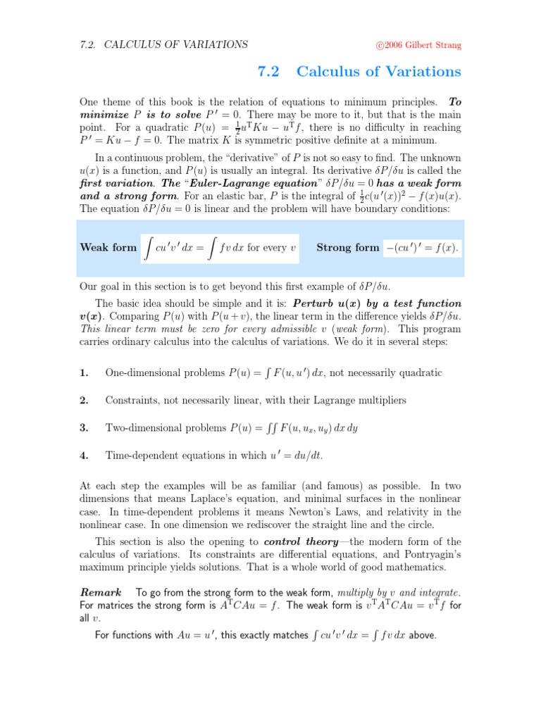 Calculus of Variations PDF | PDF | Calculus Of Variations | Hamiltonian ...