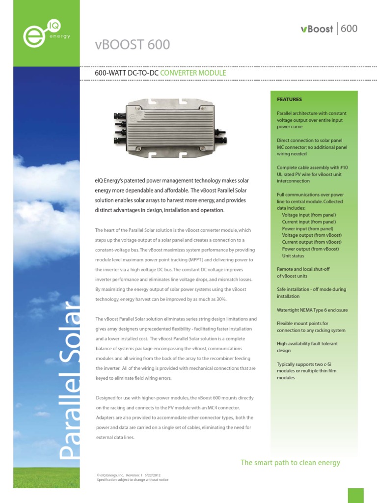 Eiq Dtasheetvb600p | PDF | Photovoltaic System | Solar Panel