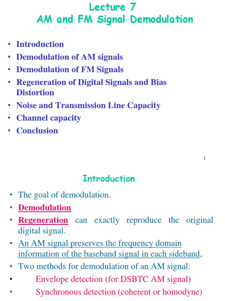 Lecture 6 B | PDF | Detector (Radio) | Frequency Modulation
