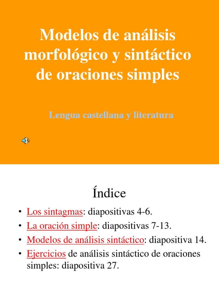 Modelos de análisis morfológico y sintáctico de oraciones simples.pps