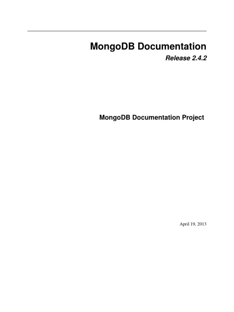 Mongodb Manual Master Pdf Pdf Mongo Db Database Index