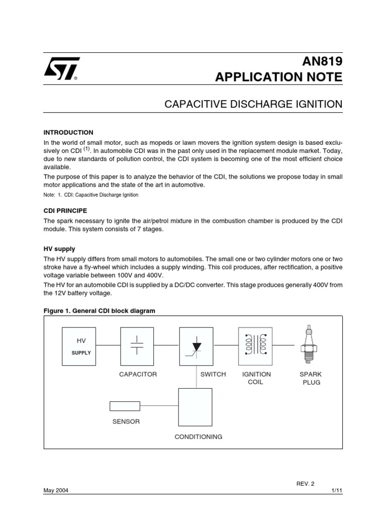 Capacitive Discharge Ignition-Design Guidelines | PDF