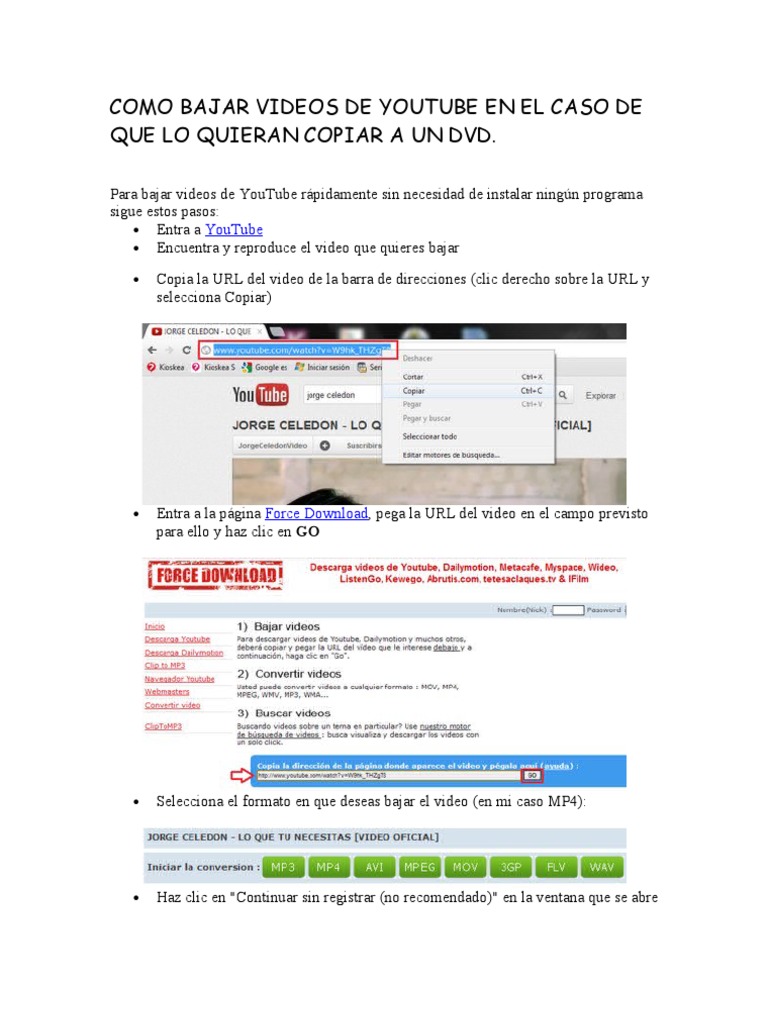 Como Bajar Videos de Youtube | PDF