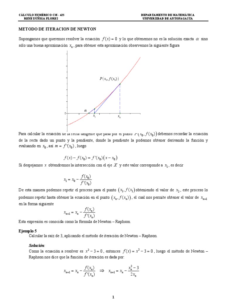 Método de Newton-Raphson en Iteración | PDF | Métodos y materiales de ...
