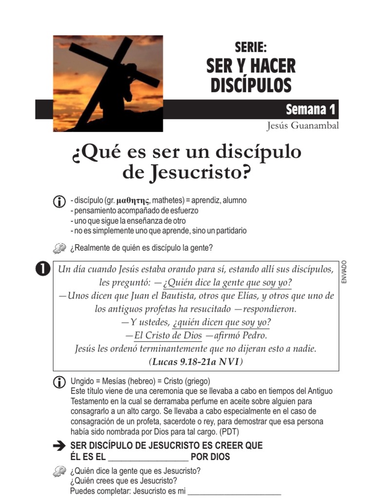SERIE SER Y HACER DISCIPULOS 01 Que Es Ser Un Discipulo de Jesucristo ...