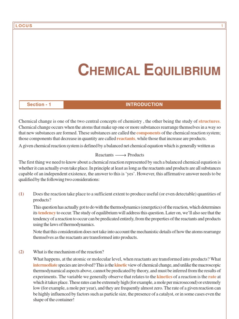 Chemical Equilibrium With Ans L (OK) Colour File | PDF | Chemical ...
